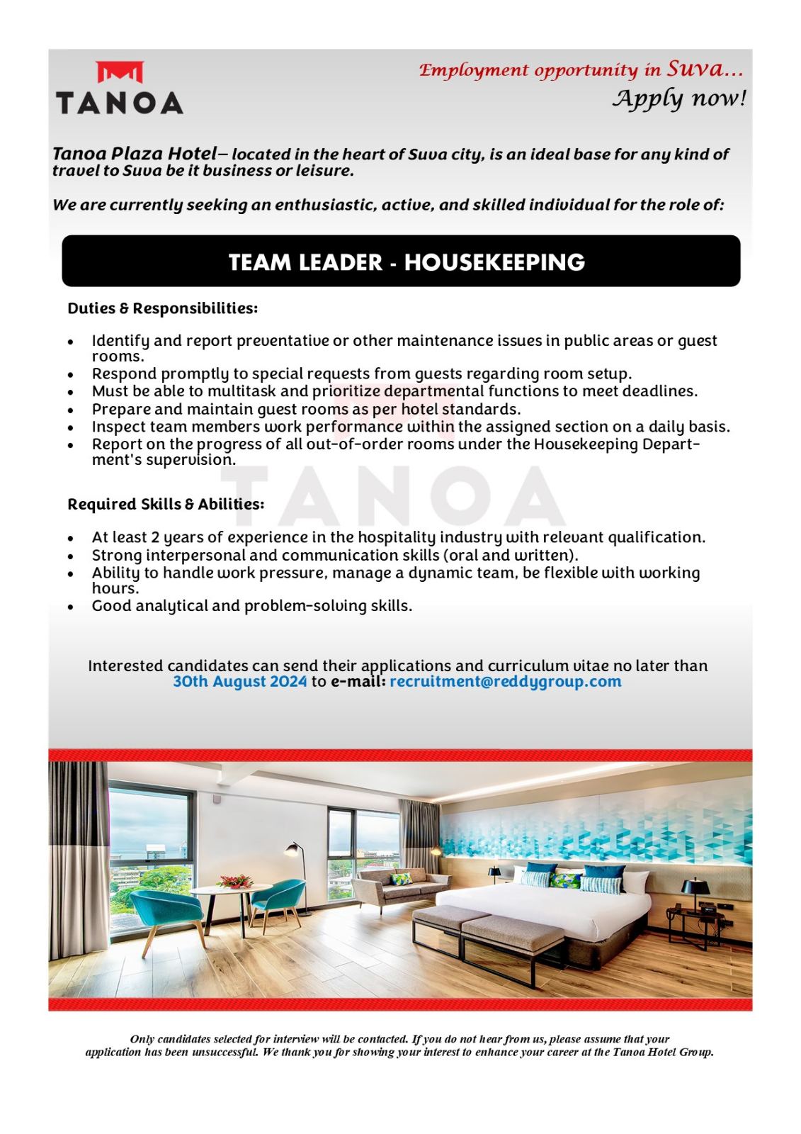 Team Leader - Housekeeping - SPTOJobsLink