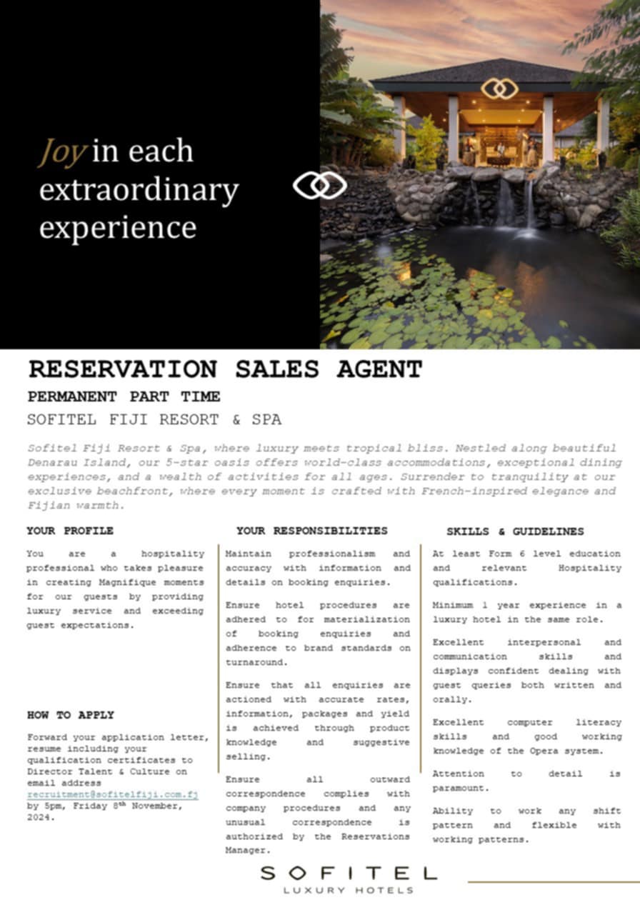 Reservations Sales Agent - SPTOJobsLink