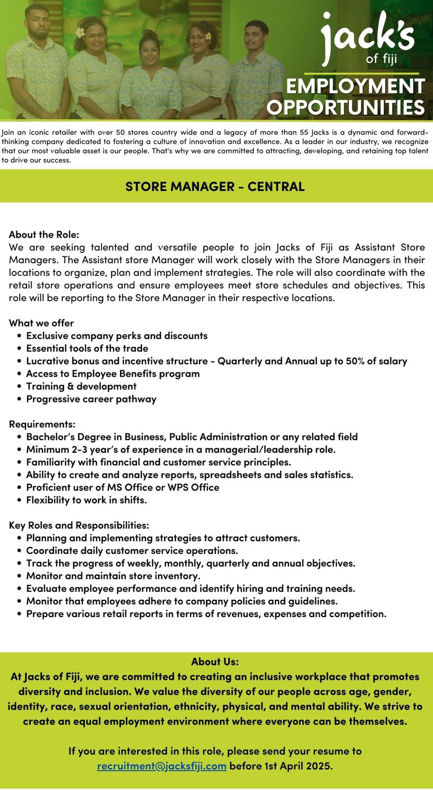 Store Manager - SPTOJobsLink