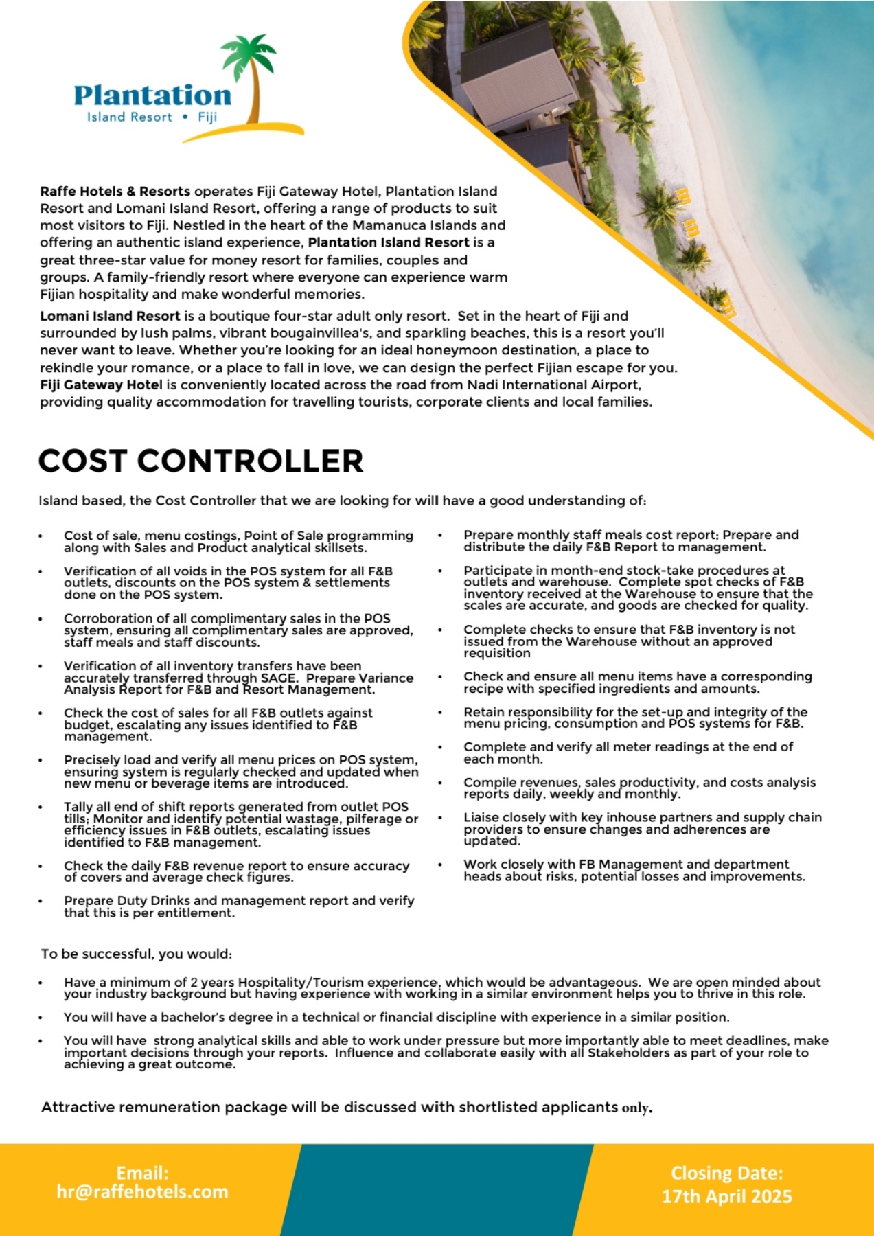 Cost Controller - SPTOJobsLink