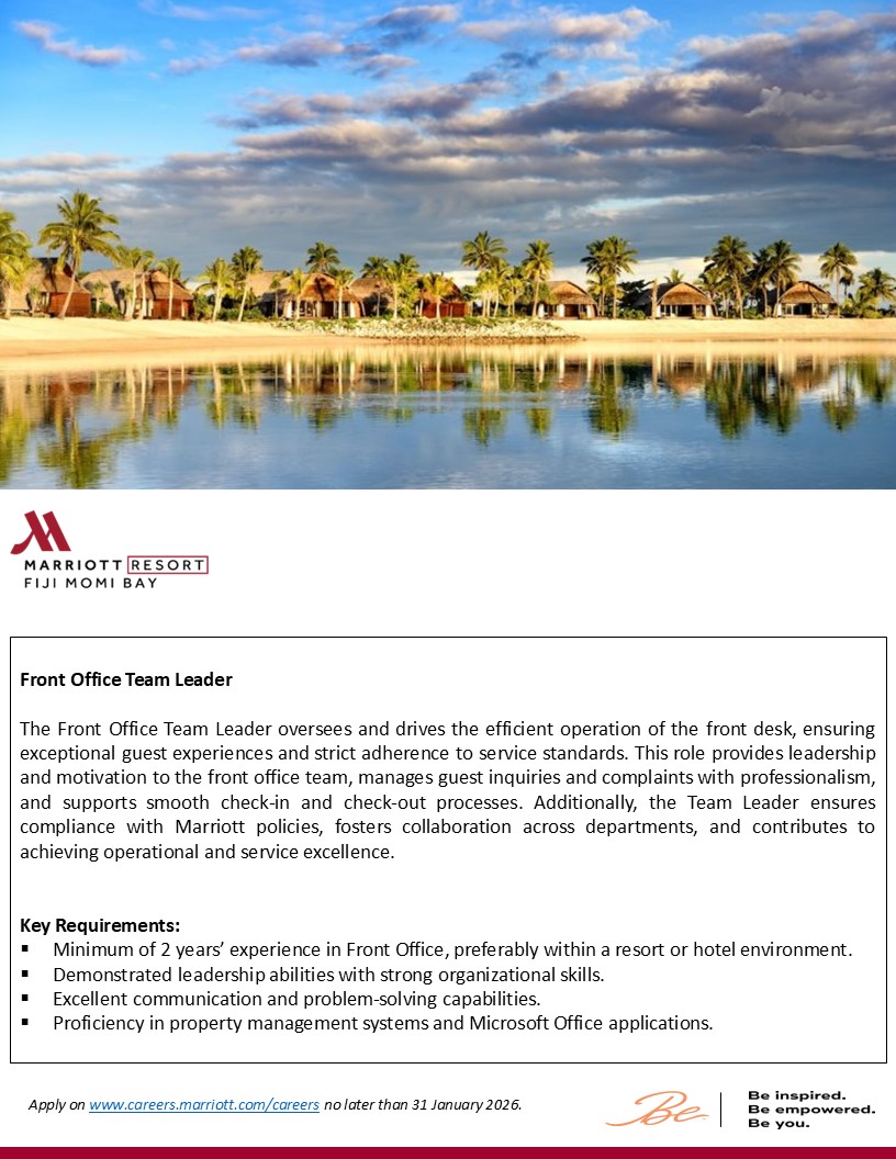 Front Office Team Leader – SPTOJobsLink