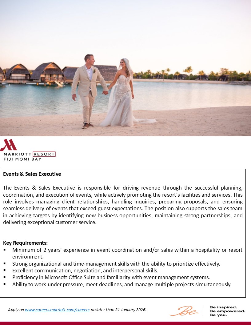Events & Sales Executive – SPTOJobsLink